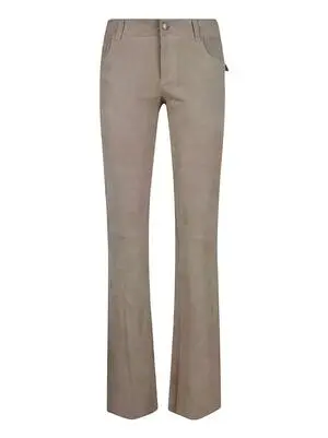 Stouls Suede Flared Trousers - Neutrals