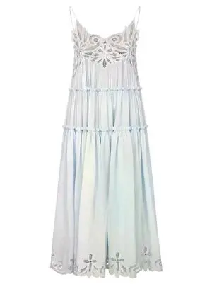 Ulla Johnson Filippa Lace-appliqué Silk Maxi Dress - Blue