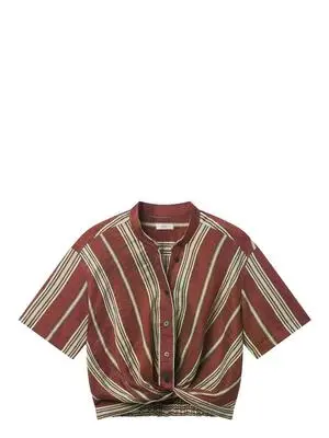 A.L.C. A.L.C. Leonore Striped Twist-Front Top