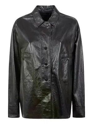 Ermanno Scervino Leather Patch-pocket Jacket - Black