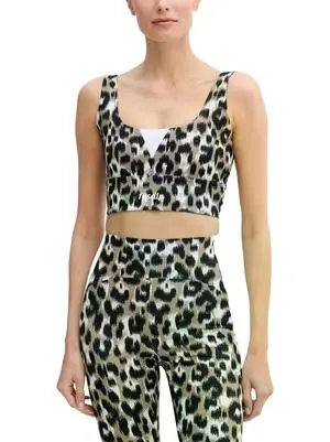 Fusalp Biarra Leopard-print Sports Bra - Neutrals
