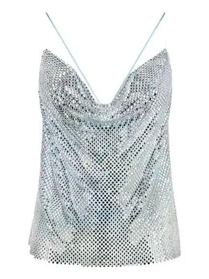 Retrofete Shiloh Crystal-embellished Top - Silver
