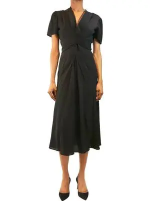 Prada Draped Midi Dress - Black