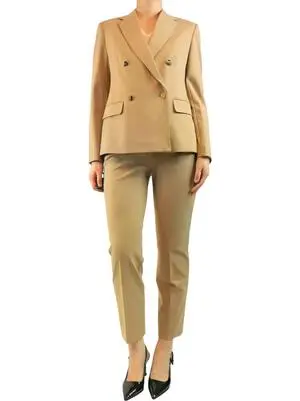 Max Mara Camel Double-breasted Trouser Suit - Neutrals