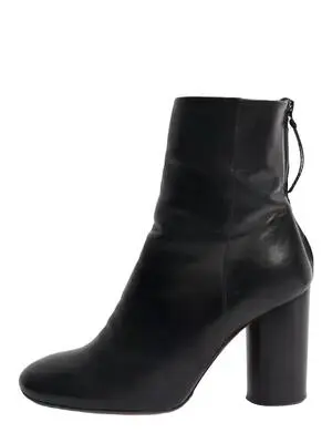 ISABEL MARANT VINTAGE Block-heel Leather Ankle Boots - Black