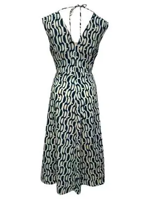 Max Mara Geometric Print Midi Dress - Blue