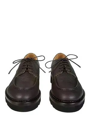 Eleventy Pebbled Leather Lace-up Shoes - Brown