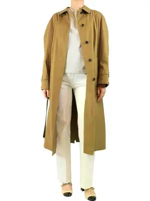 MARGARET HOWELL Buttoned Belted Trench Coat - Neutrals