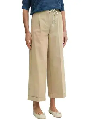 BENETTON Pleated Trousers With Rope Belt - Neutrals