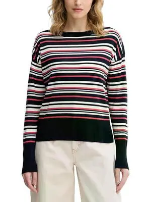 BENETTON Horizontal Stripe Ribbed-trim Sweater - Blue