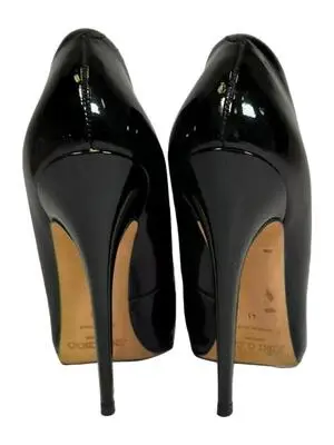 JIMMY CHOO Patent Leather Round-toe Pumps - Black