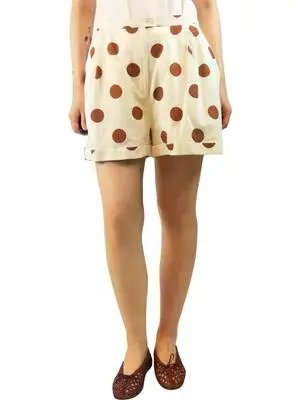 HALPERN Halpern Pleated Polka Dot Shorts