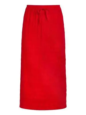 Polo Ralph Lauren Crinkled Midi Skirt - Red