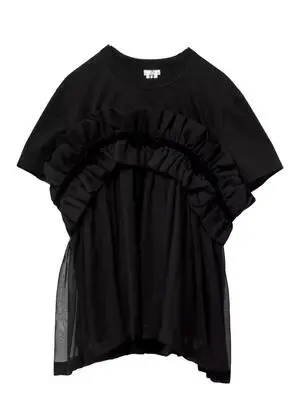 Noir Kei Ninomiya Ruffled Panel T-shirt - Black