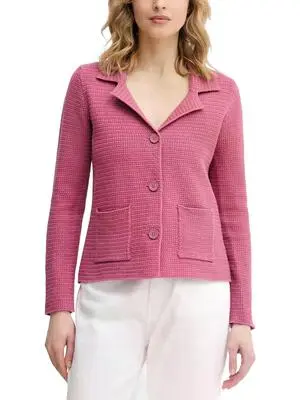 BENETTON Textured Button-up Cardigan - Pink