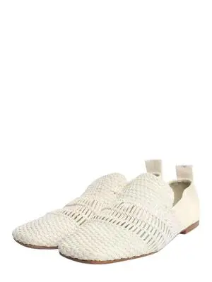 Celine Woven Leather Flat Shoes - Neutrals