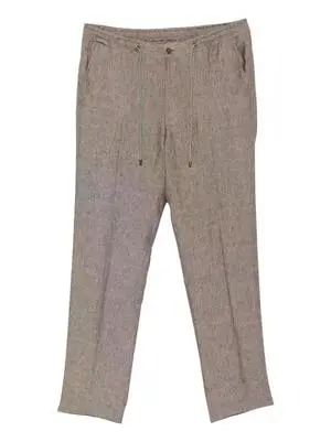 Corneliani Straight-leg Trousers With Drawstring Waist - Neutrals