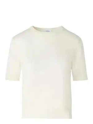 Akris Akris Short Sleeve Fine Knit Crewneck Sweater Neutrals