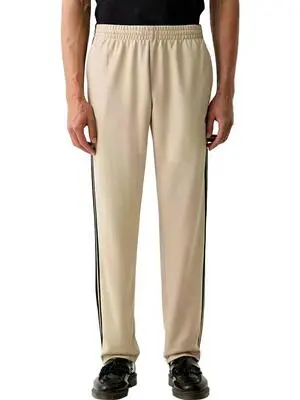 Adidas Logo-embroidered Side-stripe Track Pants - Neutrals