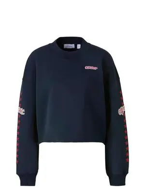 Off-White Logo Embroidered Star Print Sweatshirt - Blue
