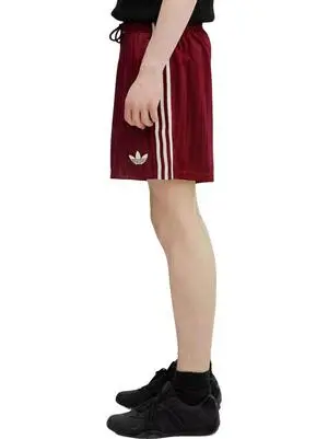 Adidas Originals Burgundy Vertical Stripe Shorts - Red