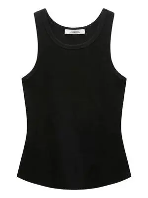 Dorothee Schumacher Ribbed Knit Racerback Tank Top - Black