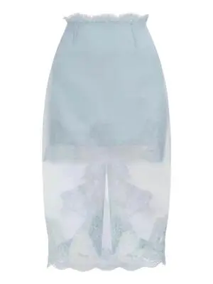 Aje Ophelia Lace-trim Midi Skirt - Blue