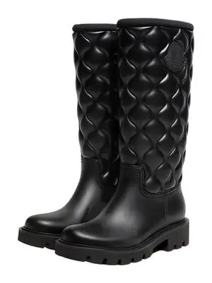 Moncler Kickstream Quilted Logo-patch Boots - Black