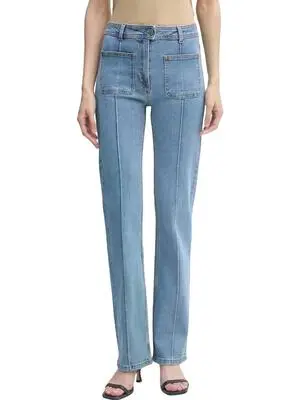 BENETTON Patch-pocket Seamed Jeans - Blue