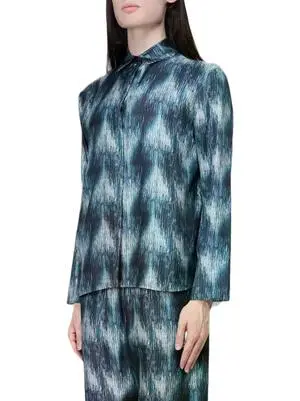 Max Mara Abstract Print Linen Shirt - Blue