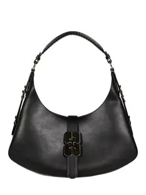 GANNI Kat Logo-plaque Shoulder Bag - Black