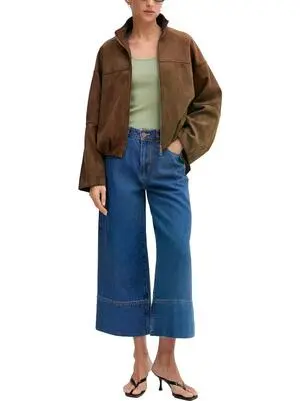 BENETTON Wide-leg Cropped Jeans - Blue