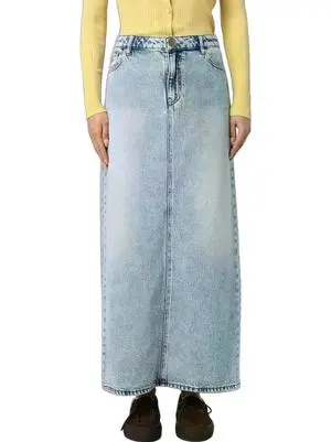Armani Exchange Faded Effect Long Skirt - Blue