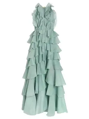 Aje Ruffled Tiered Maxi Dress - Green