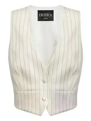 DONDUP DONDUP Pinstripe Buckle-Strap Waistcoat Neutrals