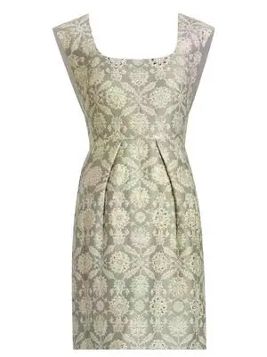 Huishan Zhang Pleated Maxi Dress With Jacquard Pattern - Grey