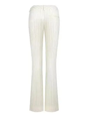 DONDUP Pinstriped Flared Trousers - White