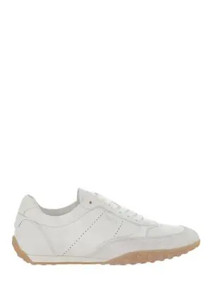 TOD'S Suede-insert Leather Sneakers - White