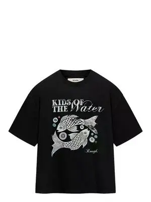 ROUGH. Rough Graphic Print Crewneck T-shirt - Black