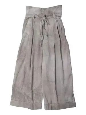 ZIGGY CHEN Belted High-waist Trousers - Grey