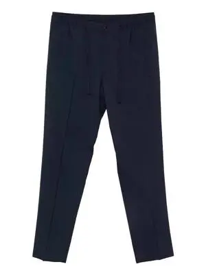 Corneliani Navy Elasticated Drawstring Trousers - Blue