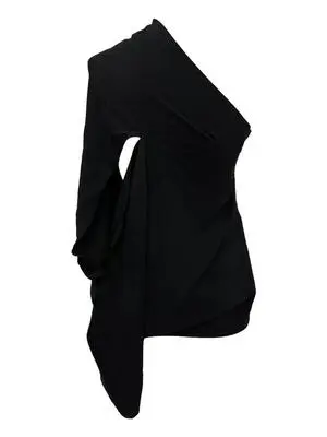 Rick Owens One-shoulder Asymmetrical Blouse - Black