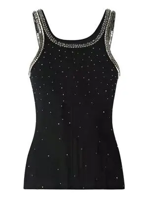 Pinko Embellished Scoop Neck Sleeveless Top - Black