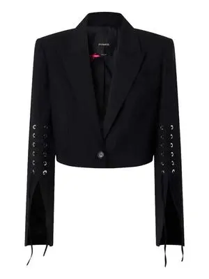 Pinko Cropped Lace-up Jacket - Black