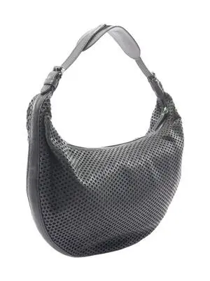 Dior Perforated Leather Shoulder Bag - Black