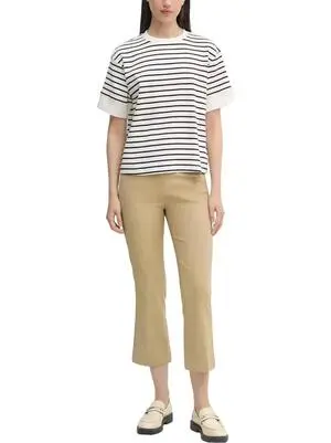 BENETTON Beige Cropped Flared Trousers - Neutrals