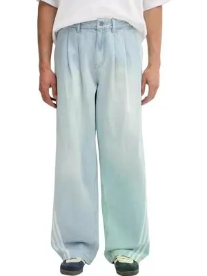 Adidas Pleated Wide-leg Jeans - Blue