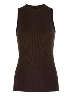 Rick Owens Ribbed Knit Tank Top - Brown