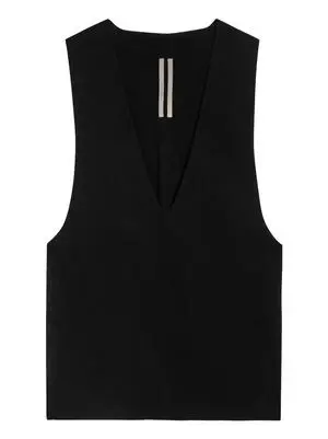 Rick Owens V-neck Knitted Sleeveless Top - Black