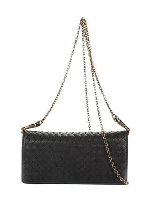 Bottega Veneta Intrecciato Continental Shoulder Bag - Black